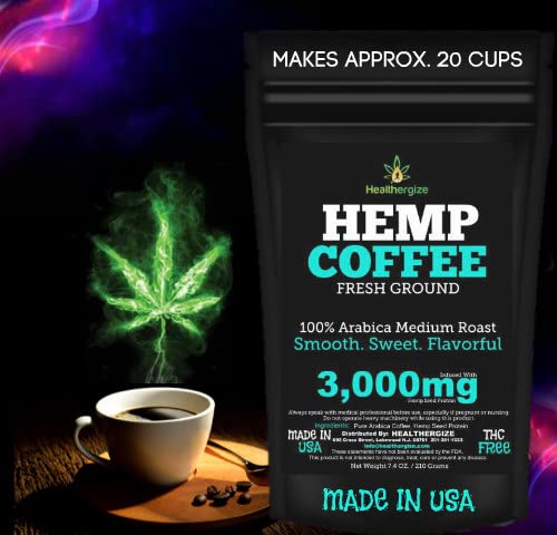 Healthergize Hemp Coffee-Premium Fresh Ground-Non-GMO-Best Tasting ...
